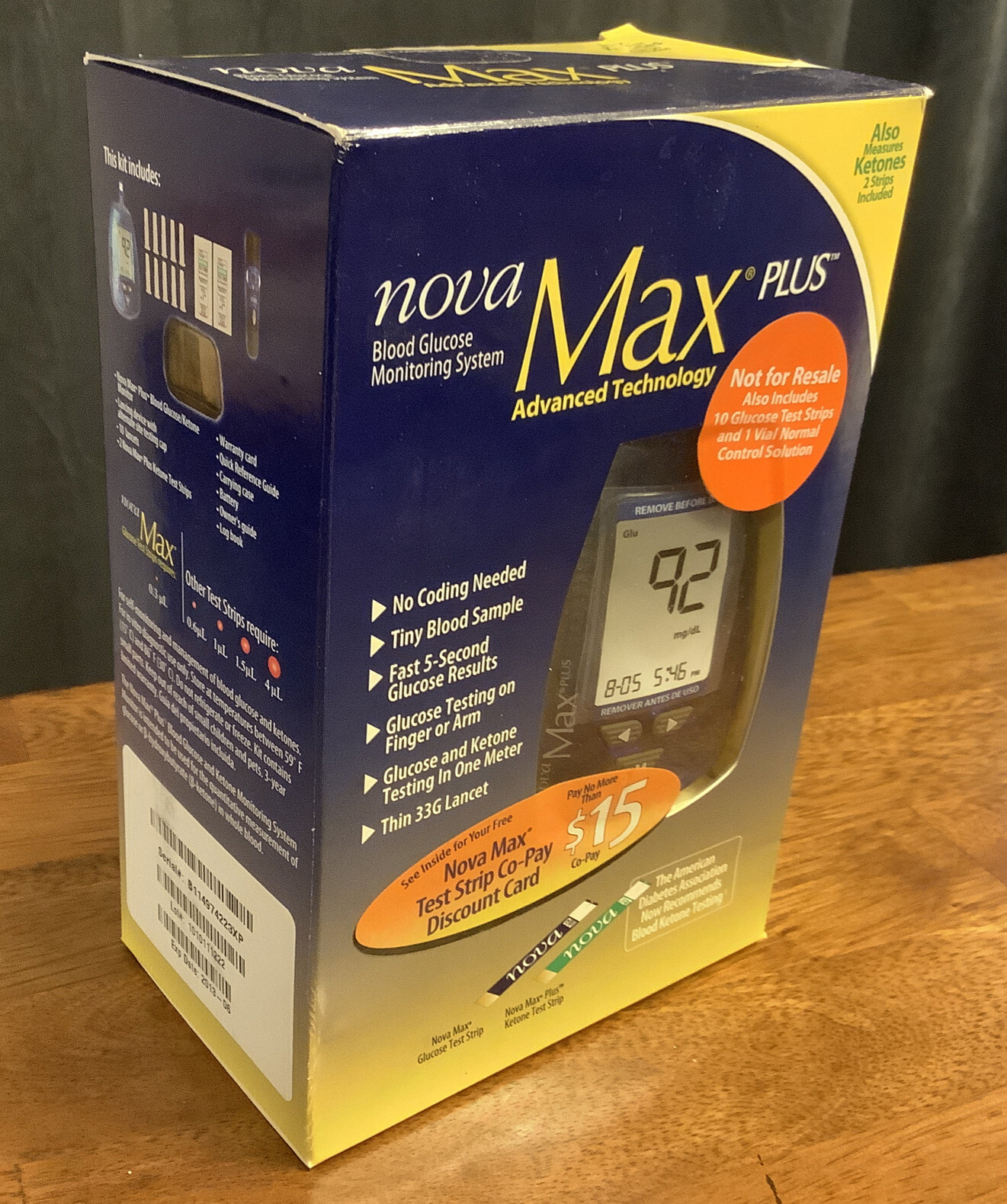 NOVA Max Plus Blood Glucose Diabetes Monitoring System Ketones for sale ...