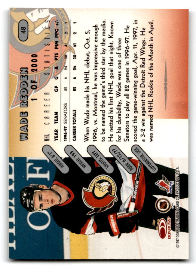 1997 Donruss Press Proof Silver # 48 Wade Redden PR2000 | eBay