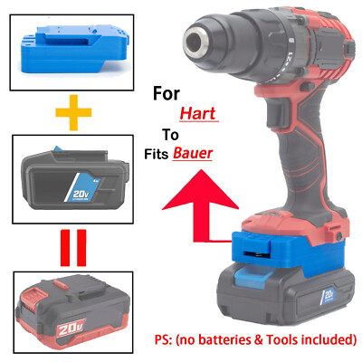 Battery Adapter For HART 20V Li-Ion Battery to For Bauer 20V Cordless ...