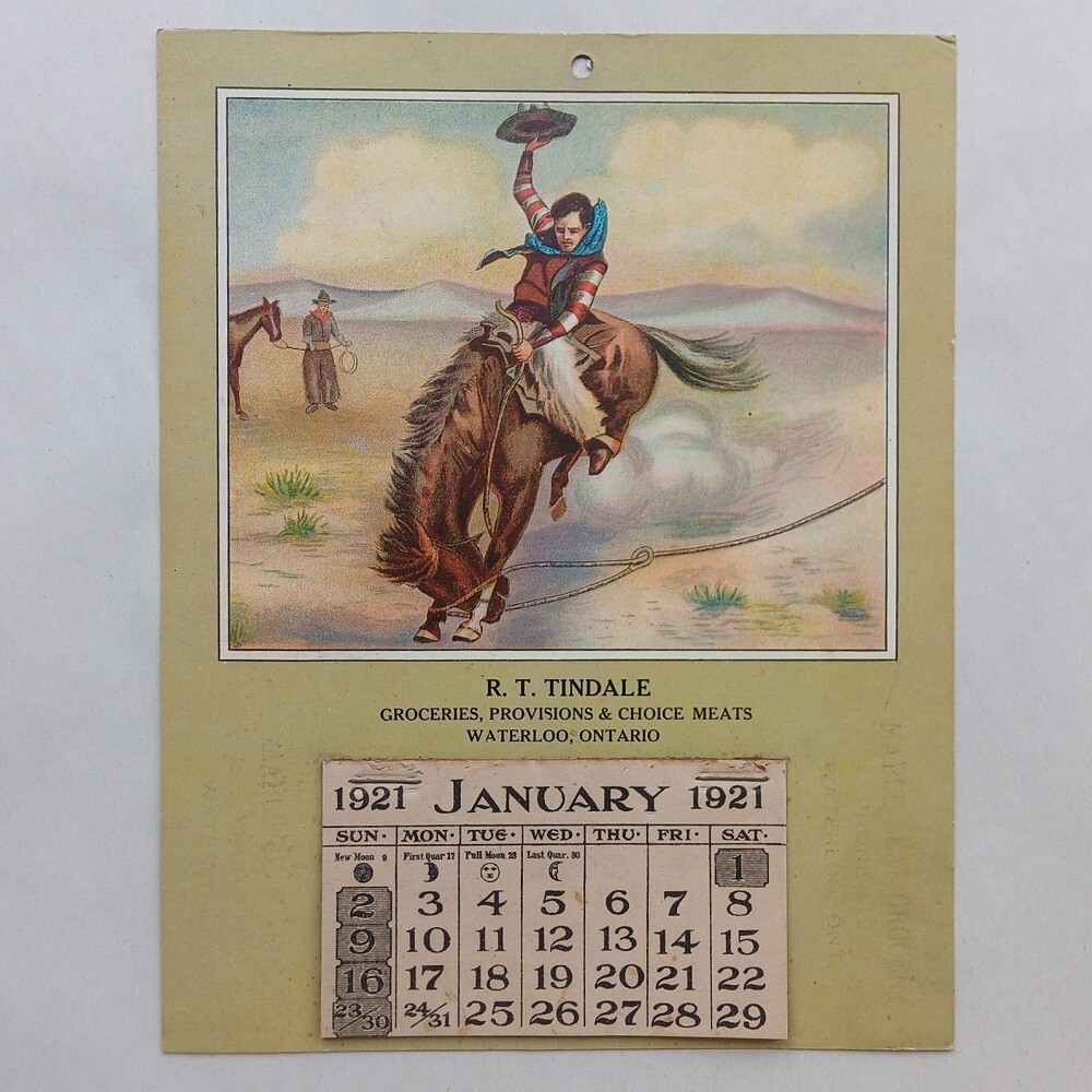 VINTAGE 1921 R.T. TINDALE GROCER ADVERTISING CALENDAR | eBay
