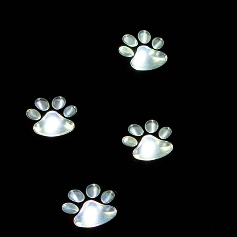 4 Solar Paw Print Lights Dog Path LED Cute Lawn Garden Patio Yard Decor ...