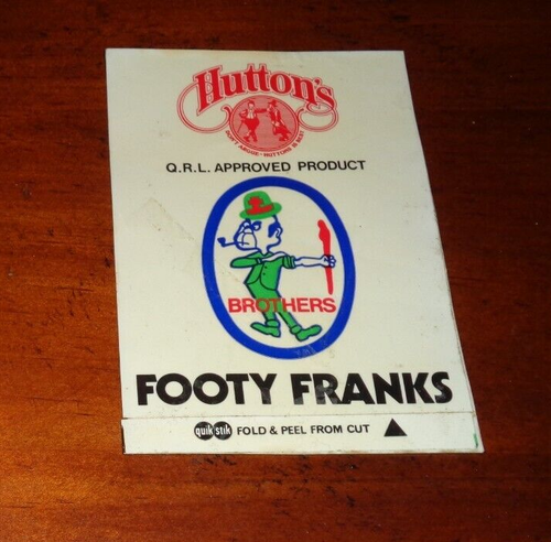 1980s Huttons Footy Franks QRL Sticker BROTHERS | eBay
