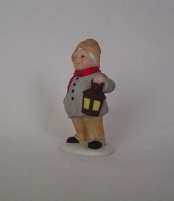 LEFTON COLONIAL CHRISTMAS VILLAGE Figurine MR HOBBS / WATCHMAN w ...