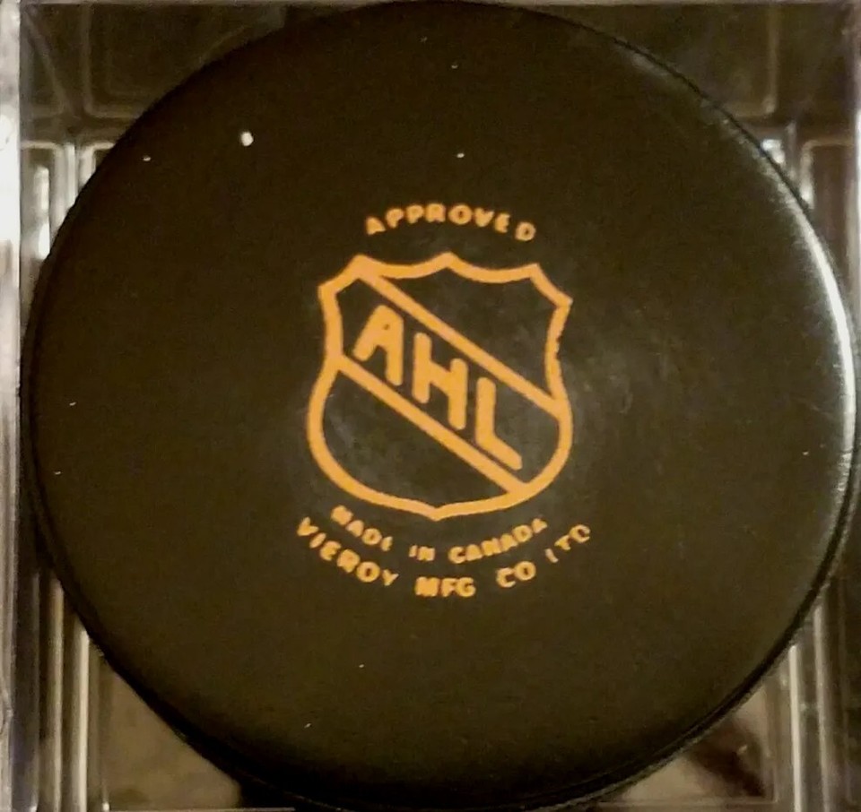 1983-84 ST. CATHARINES SAINTS VINTAGE AHL VICEROY Mfg. GAME PUCK MADE ...