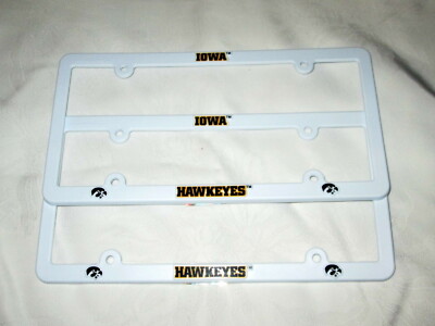 TWO (2) IOWA HAWKEYES EMBOSSED LICENSE PLATE FRAMES #03 - NEW | eBay