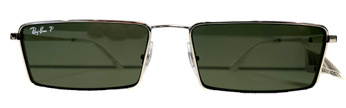 RAY BAN RB3741 003 9A Silver Green Polarized Unisex 59 mm Sunglasses | eBay