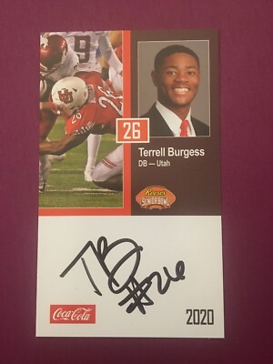 Terrell Burgess signed autographed 2020 Senior Bowl card 1/25/20 Utah ...