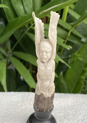 Archangel Carved Antler Knife Handle Angel Carving Dark Angel Moose ...