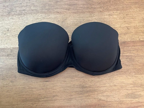 PINK Victoria's Secret Pure Black 32D Wear Everywhere Push Up Strapless ...