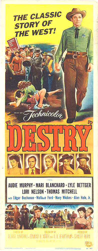 Audie Murphy Mari Blanchard Destry Movie Poster Print 17 x 12 | eBay