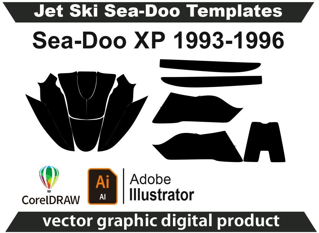 1993-1996 Sea-Doo XP Jet Ski Templates Vector Format Ai Cdr Ready for ...