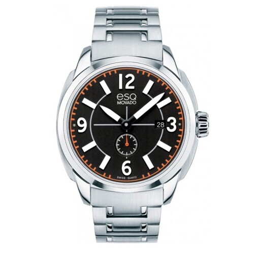 ESQ by MOVADO Excel Silver Tone Black Dial Stainless Steel Men's Watch ...