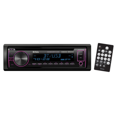 Boss Single-DIN CD/MP3 ReceiverMulti-Color Display Bluetooth USB Aux ...