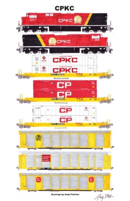 CPKC TTX Intermodal/Auto Rack Train 11"x17" Poster by Andy Fletcher ...