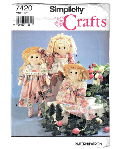 Simplicity 7420 Sewing Pattern 24" Rag Doll and Clothes for sale online ...