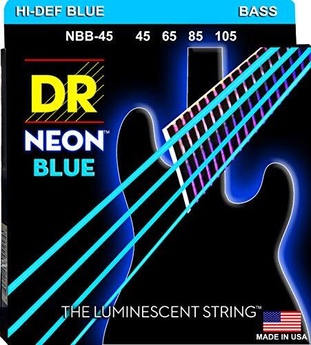 DR Handmade Strings DR Hi-Def Neon Blue Medium Bass Guitar Strings NBB ...
