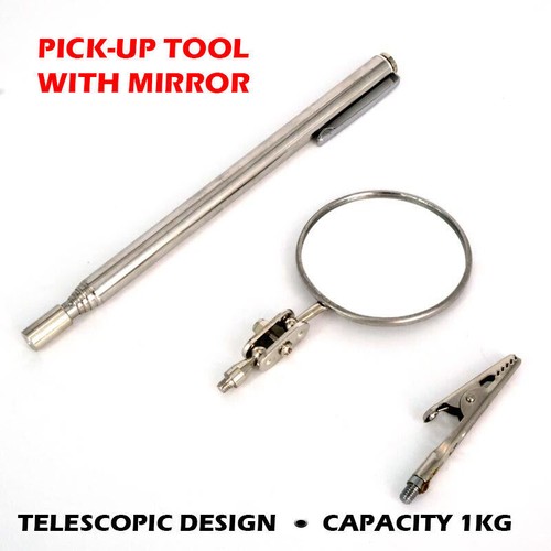 Magnetic Pick-Up Tool with Mirror & Magnet Set- Silver | eBay