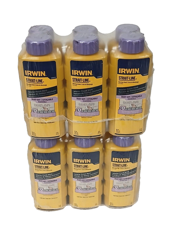 (12-PACK) NEW Irwin 4935426 STRAIT-LINE Dust-Off Marking Chalk, 6-Ounce ...