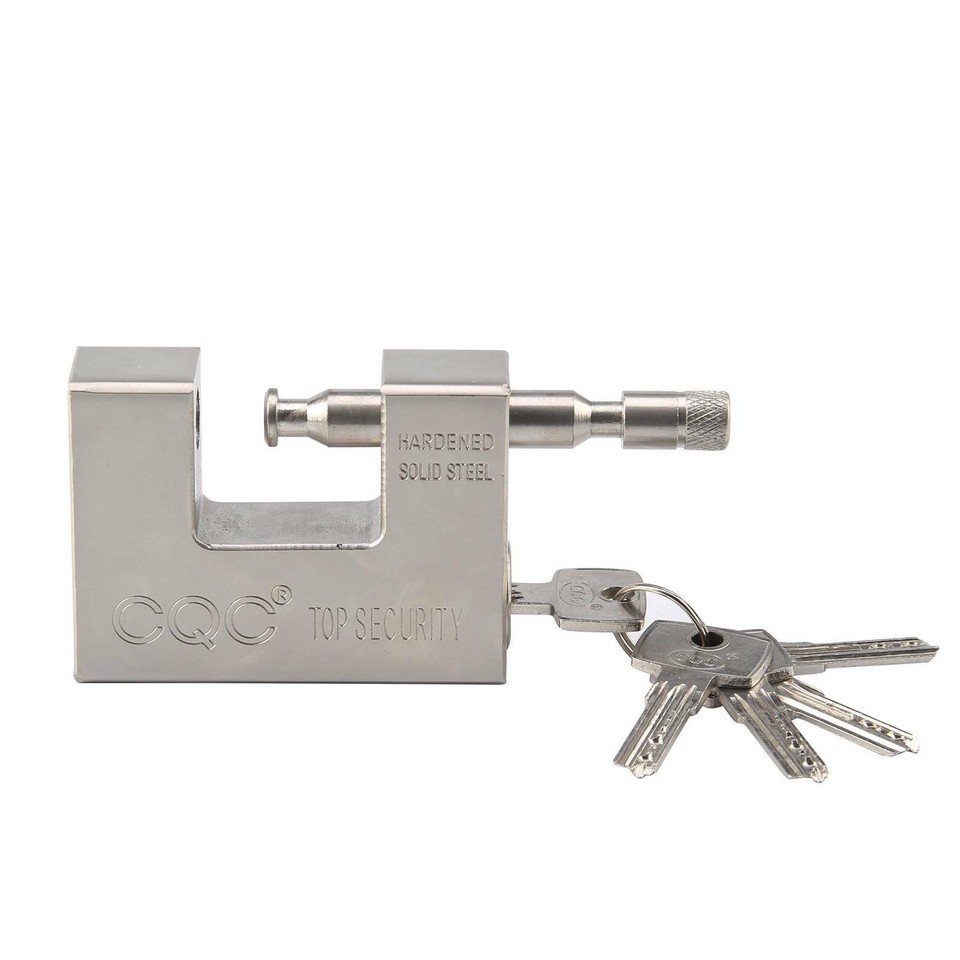 94mm Heavy Duty Padlock & 5 Keys Armoured Steel Shutter Warehouse ...