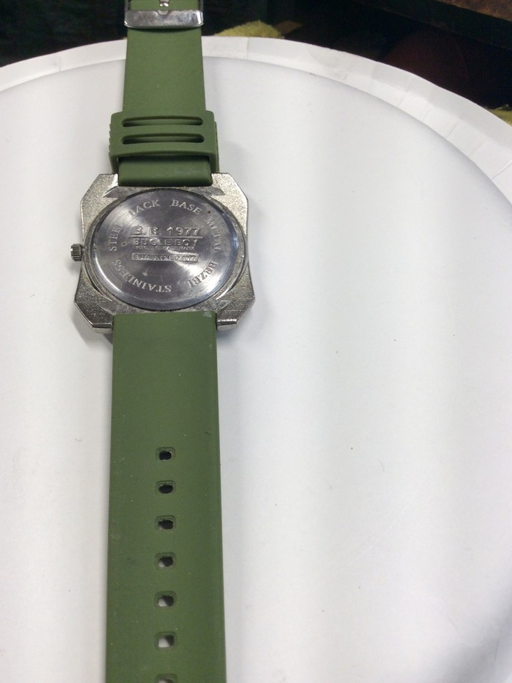 Gents Bugle Boy Quartz Watch Hunter Green Square Case | eBay