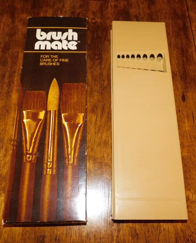 Vintage Brush Mate Plastic Storage Case for Care of Fine Paint Brushes ...
