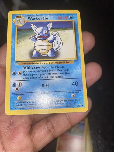 Pokemon Card Karte Carte 1999 basic Wartortle 42/102 Base Set | eBay