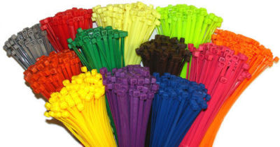 4" Multi Color Nylon Cable Ties/Tie Wraps/ Network Zip Ties Black ...