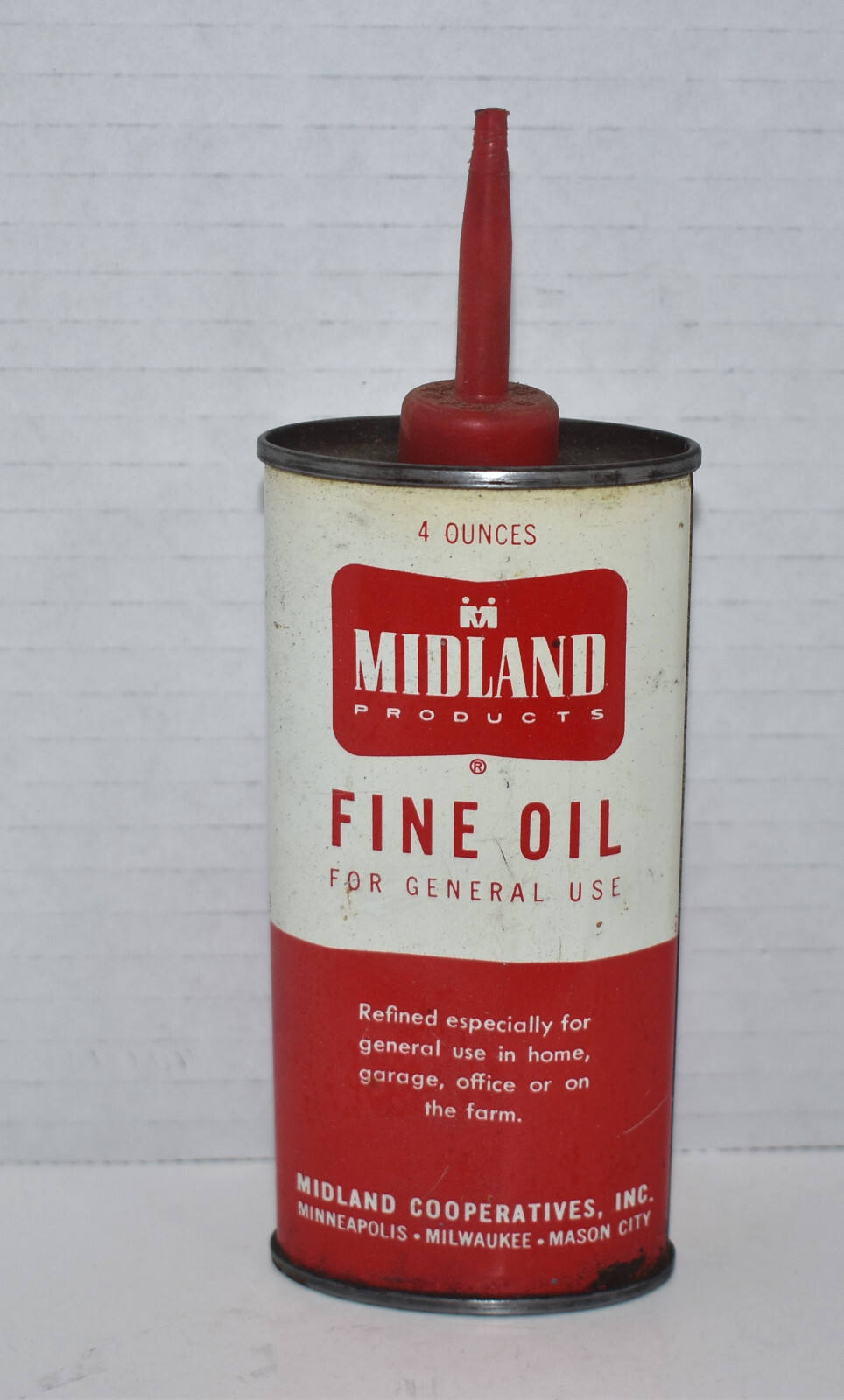 Vintage Midland Fine Oil General Use 4 Oz Oval Handy Oiler Advertising ...