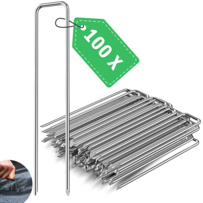 100x Erdanker Bodenanker Erdnägel Zeltheringe Stahl Bodenanker ...