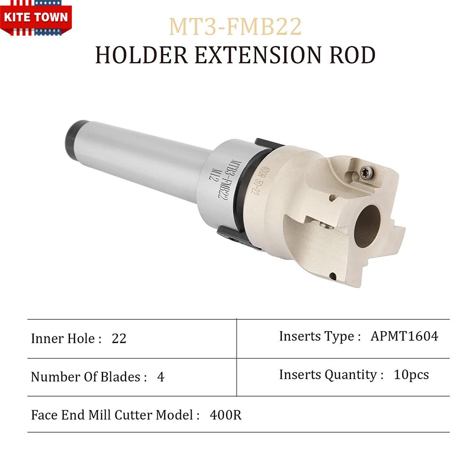 MT3-FMB22 M12 Arbor 400R 50MM Face End Mill Shell Cutter 10Pcs APMT1604 ...