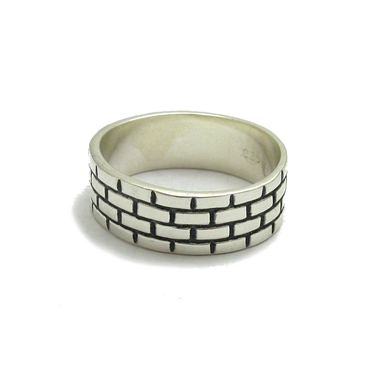 Genuine Sterling Silver Ring Stamped Solid 925 Band Bricks Nickel Free ...