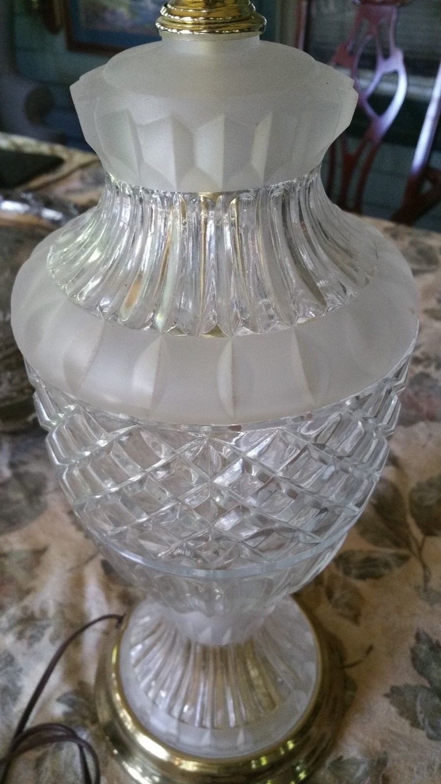 Vintage Lead Crystal Table Lamp Clear Cut Glass Heavy | eBay