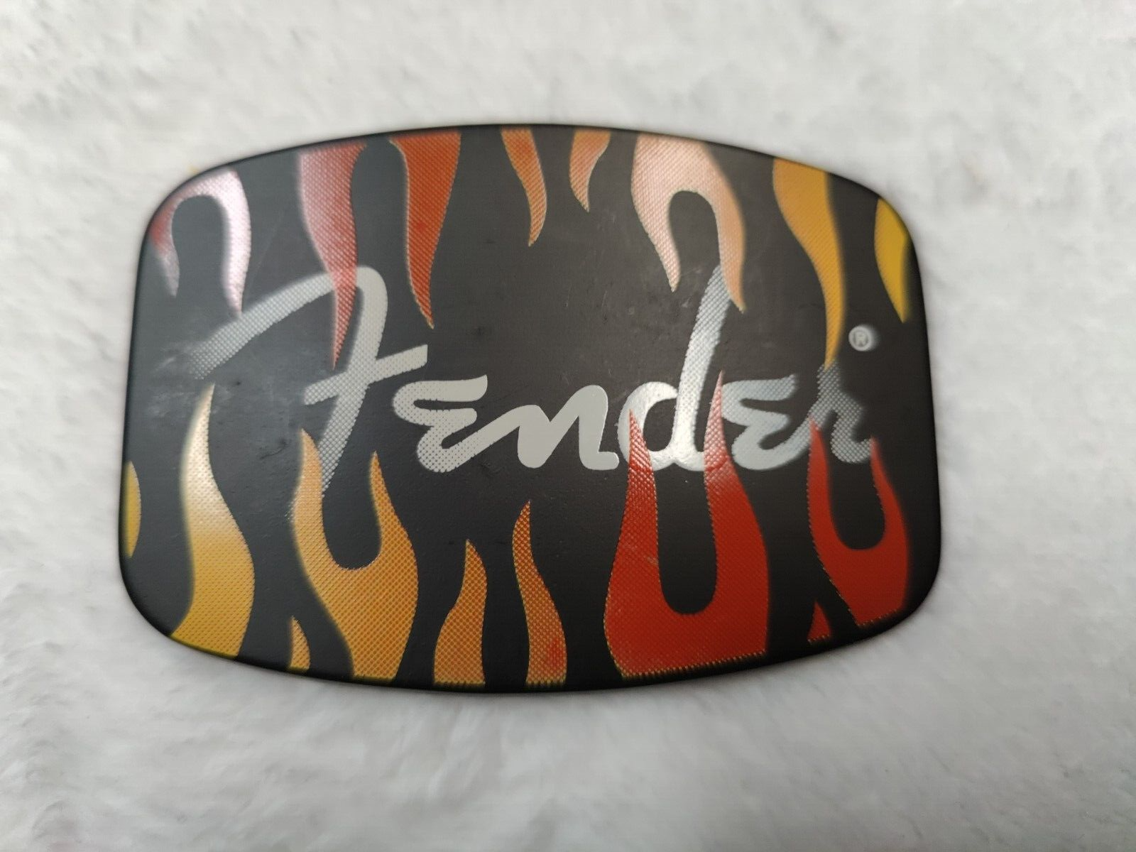 Fender Guitar Belt Buckle; Black with Orange and Red Flames; 3 1/4" | eBay