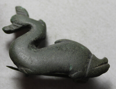 RARE Original ancinet Greek ZOOMORPHIC dolphine fibula brooch artifact ...