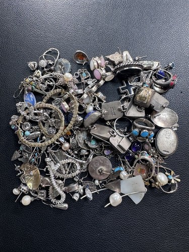 Scrap Sterling Silver Jewelry With Stones Repair Or Repurpose - 511g | eBay