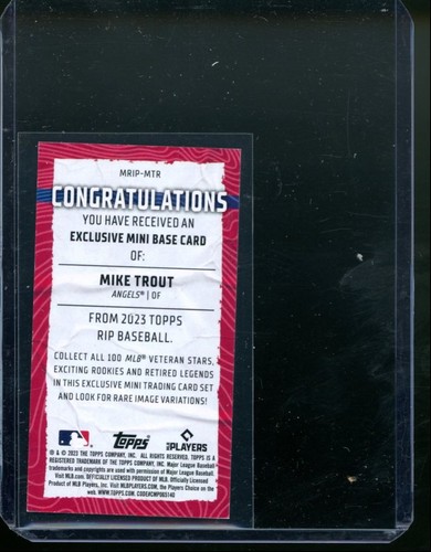 2023 Topps Rip Mike Trout #MRIP-MTR Aqua Mini /40 | eBay