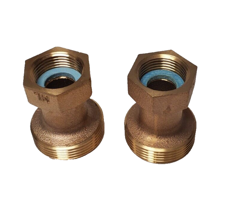 Brass Water Meter Adapter install 5/8 x 1/2 x 7.5" meter to 1" Meter ...
