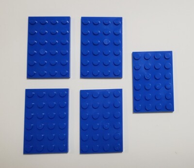 LEGO Parts Blue Plate 4x6 3032 / 303223 (QTY 5) NEW | eBay