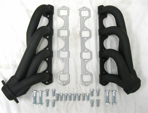 Small Block Ford 289 302 351W Windsor Black Street Rod Shorty Exhaust ...