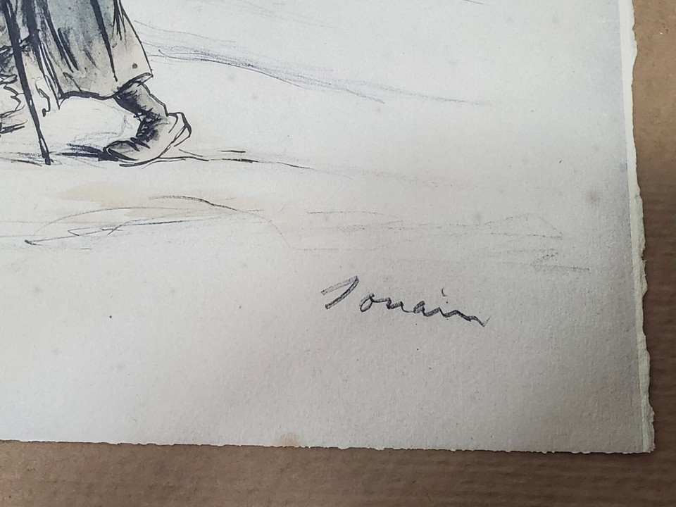 WW1 FIELD BATTLE SKETCH TRENCH ART DRAWING SCENE SOLDIERS IN UNIFORM ...