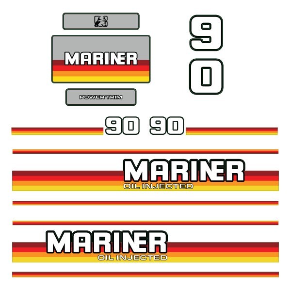 Mariner 90 outboard decal aufkleber adesivo sticker set | eBay