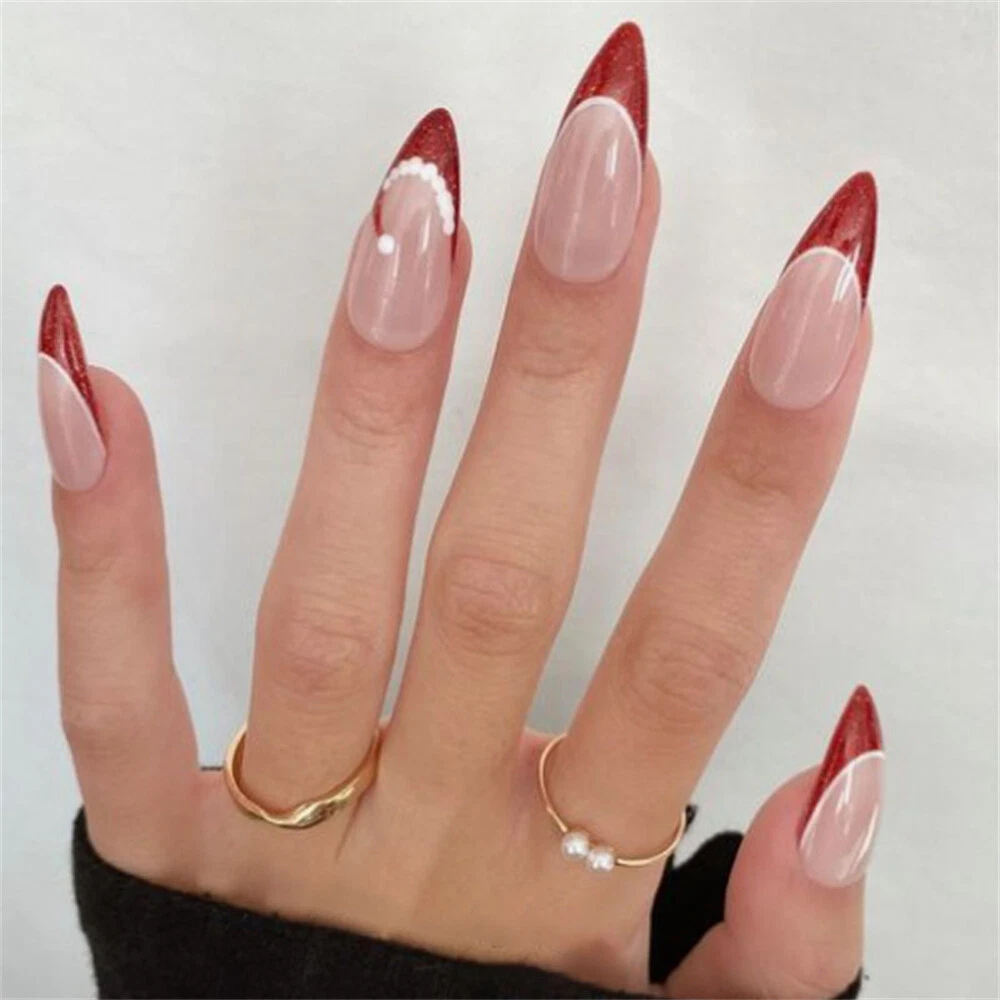 Santa Hat Nails