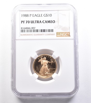 1988-P $10 American Gold Eagle 1/4 Oz Gold PF70 UCAM NGC *6482 | eBay
