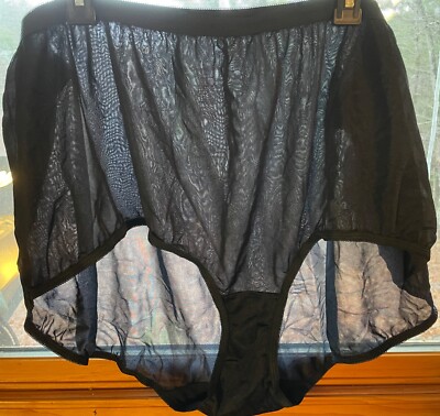 Vtg COMFORT CHOICE Shiny Sheer Nylon Mushroom Gusset Plus Sz 14 Black ...