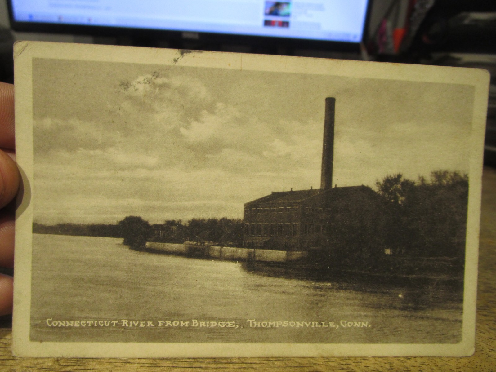 O4 Old CONNECTICUT Postcard Thompsonville River Factory or Power Plant ...