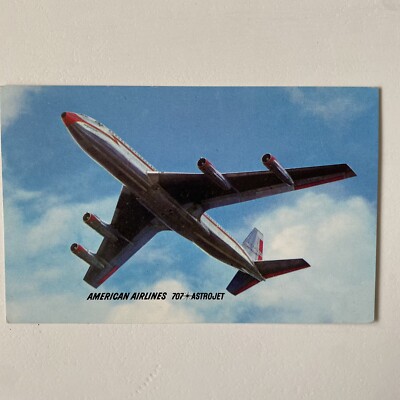 American Airlines Boeing 707 Astrojet Airplane in flight vintage ...