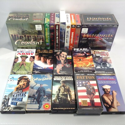 VHS War VIETNAM COMBAT Military MOVIE LOT Warbirds Patton Windtalkers ...