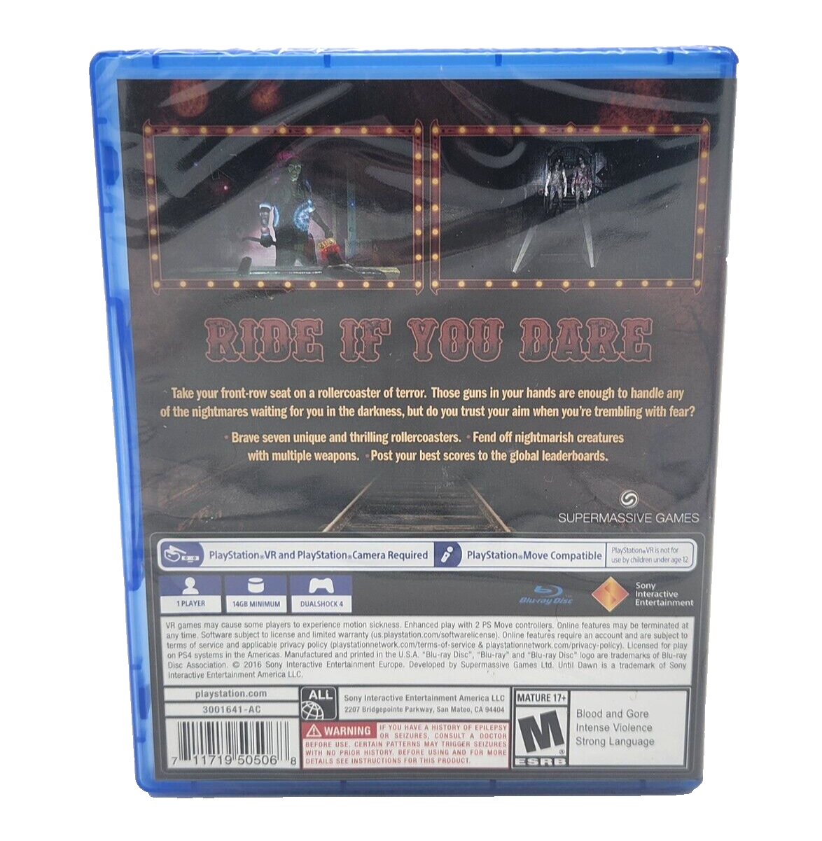 Until Dawn: Rush of Blood: VR - Sony PlayStation 4 PS4 - Brand New ...