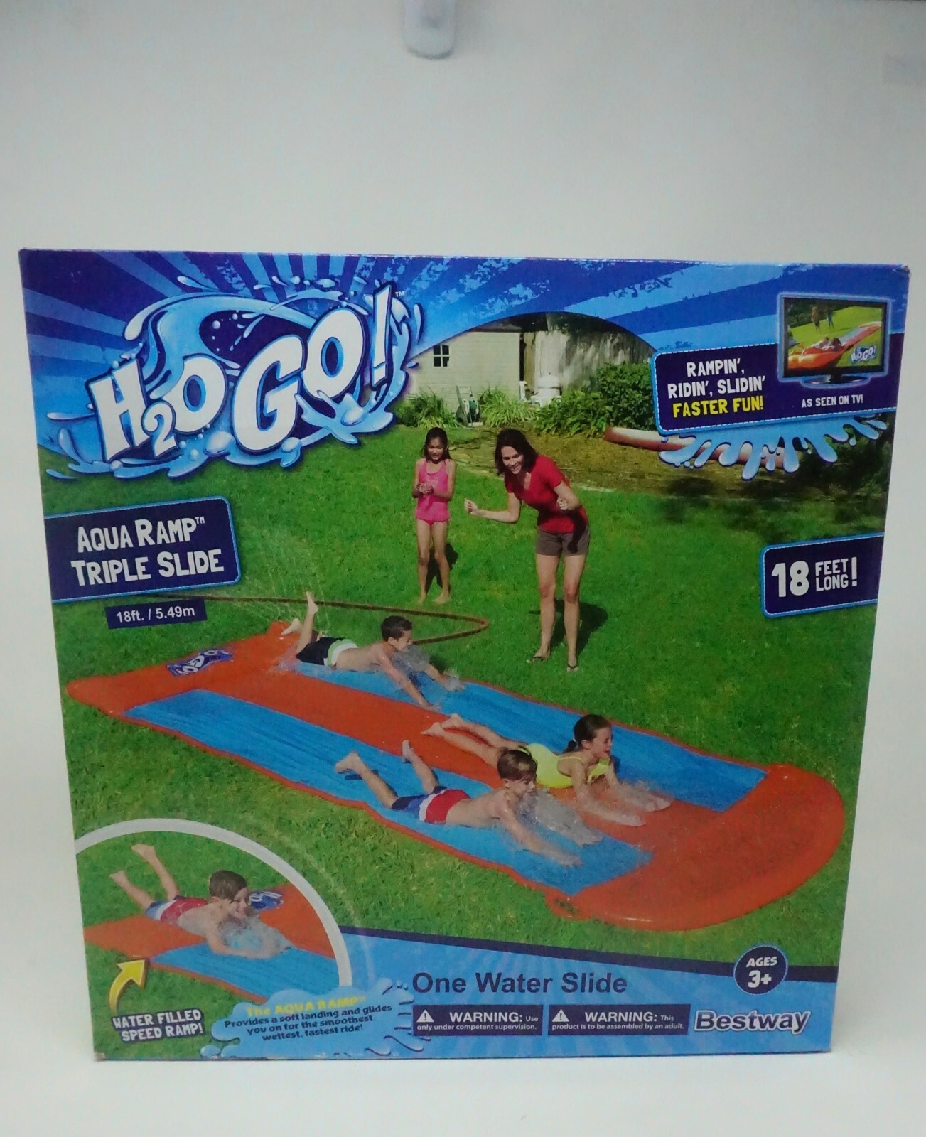 H20 Go Aqua Ramp Triple Water Slide Speed Ramp With Drench Pool | eBay
