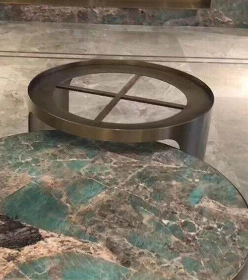 Amazonite Round Coffee Table, Granite Marble Stone Hallway Center Table ...